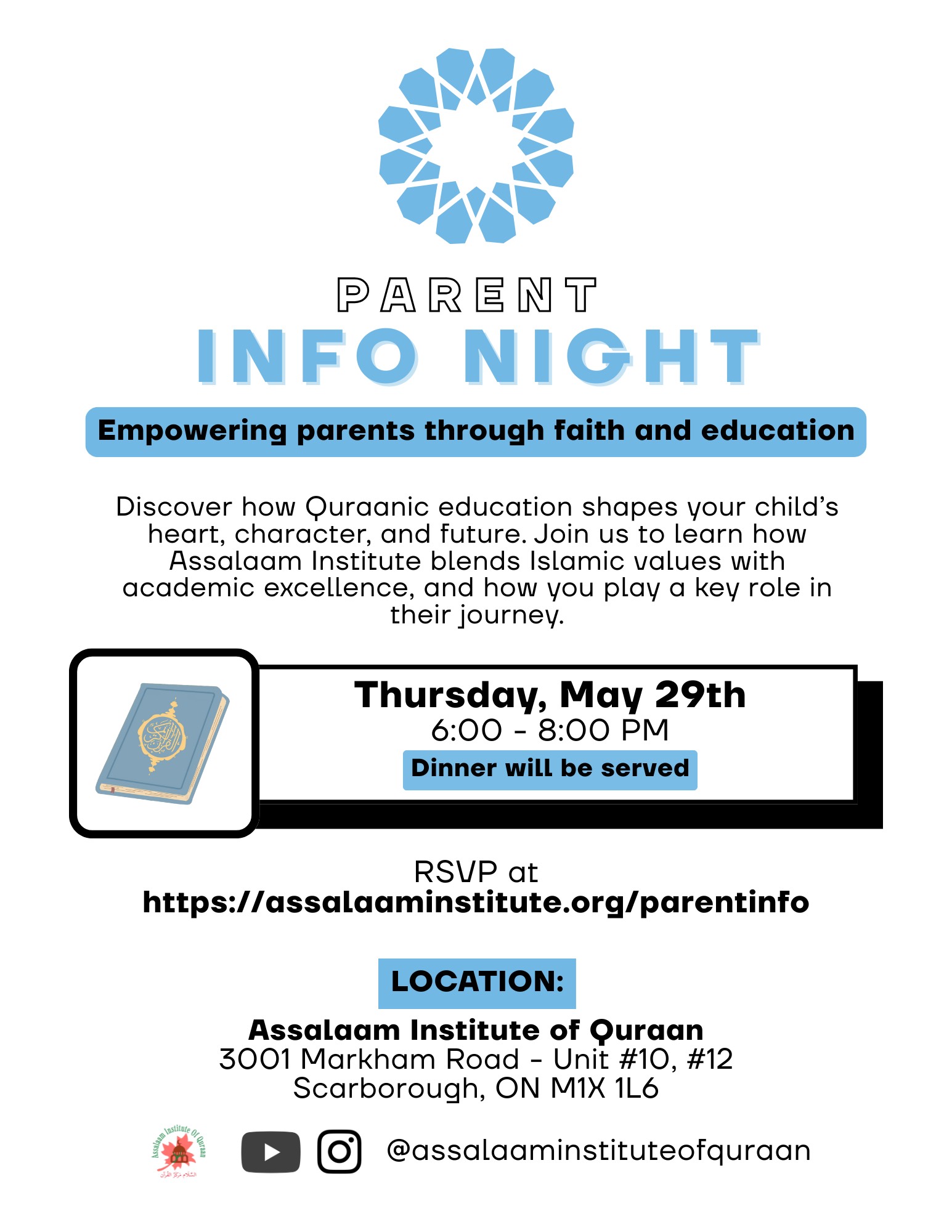Parent Info Night - Assalaam Institute of Quraan